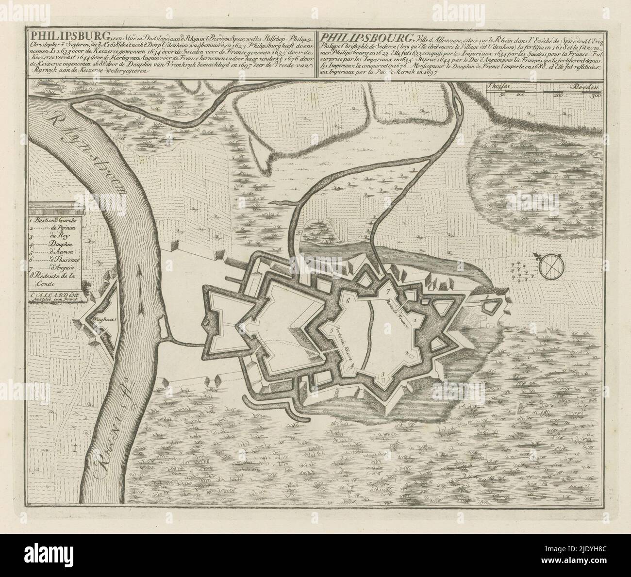 Map of Philippsburg, Philipsburg, a city in Germany on the Rhine in the ...
