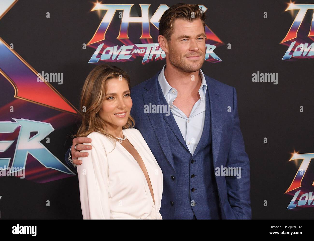 California, US, 23/06/2022, (L-R) Elsa Pataky and Chris Hemsworth ...