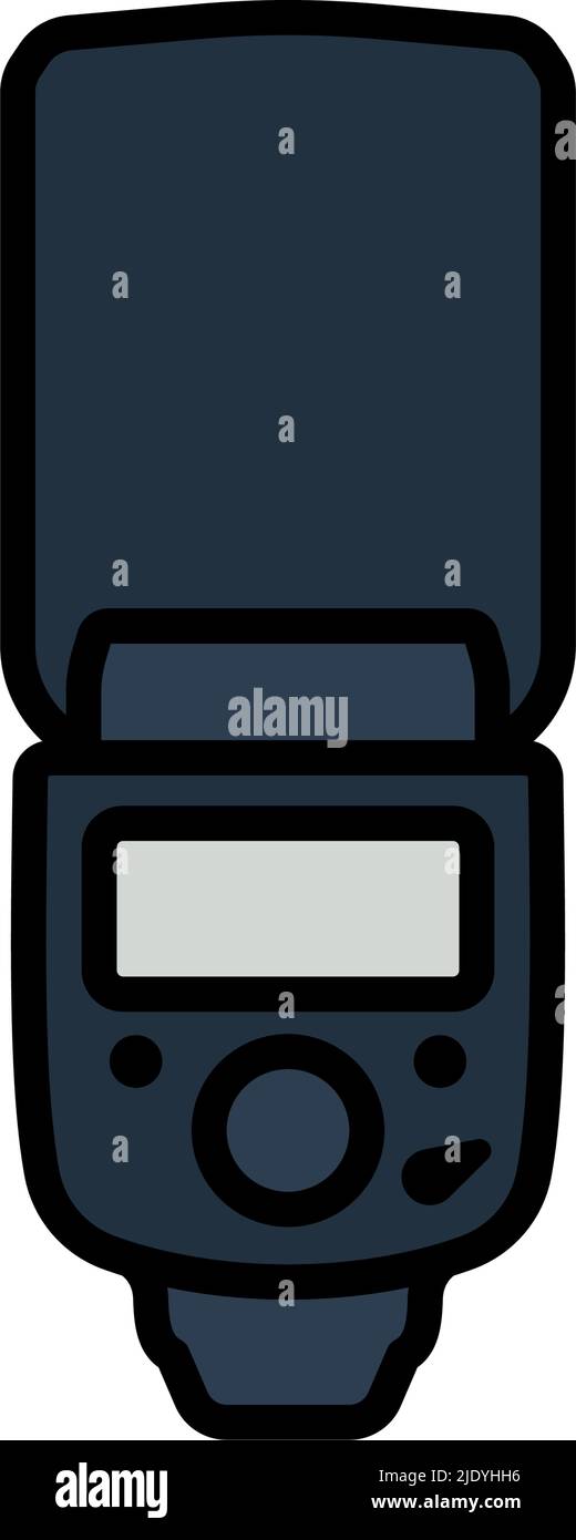 Icon Of Portable Photo Flash. Editable Bold Outline With Color Fill ...