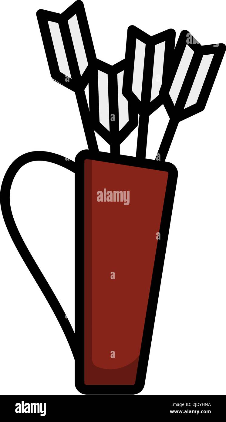 Quiver With Arrows Icon. Editable Bold Outline With Color Fill Design ...