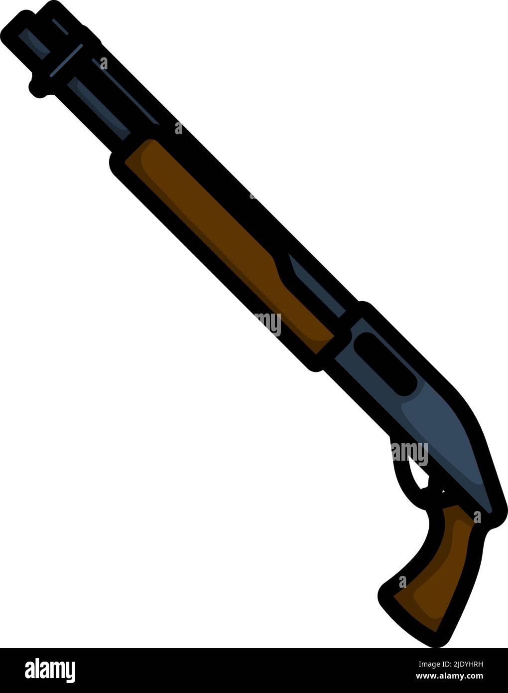 Pump-action Shotgun Icon. Editable Bold Outline With Color Fill Design ...