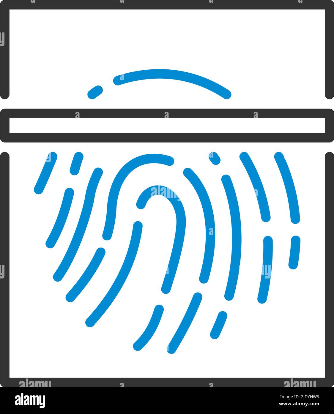 Fingerprint Scan Icon. Editable Bold Outline With Color Fill Design ...