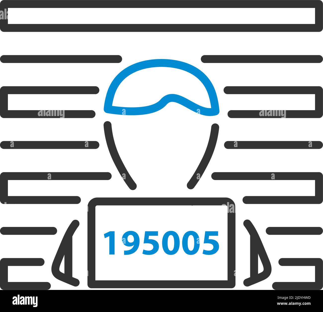 Prisoner In Front Of Wall With Scale Icon. Editable Bold Outline With ...