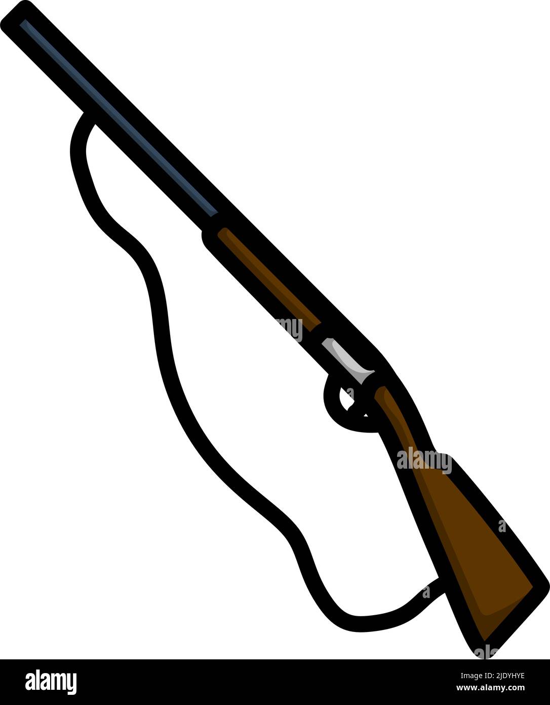 Hunt Gun Icon. Editable Bold Outline With Color Fill Design. Vector ...