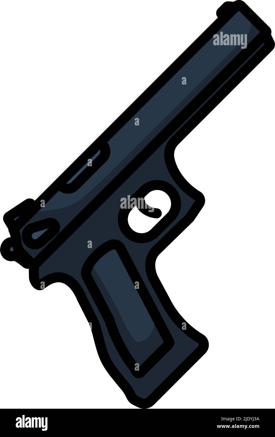 Gun Icon. Editable Bold Outline With Color Fill Design. Vector ...