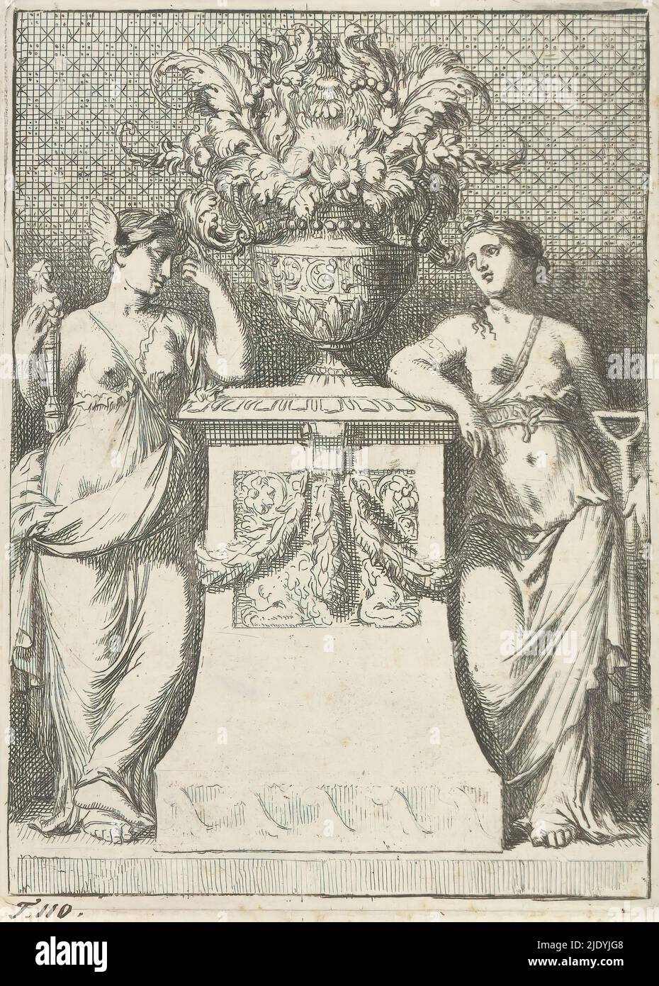 Two female personifications stand left hi-res stock photography and ...