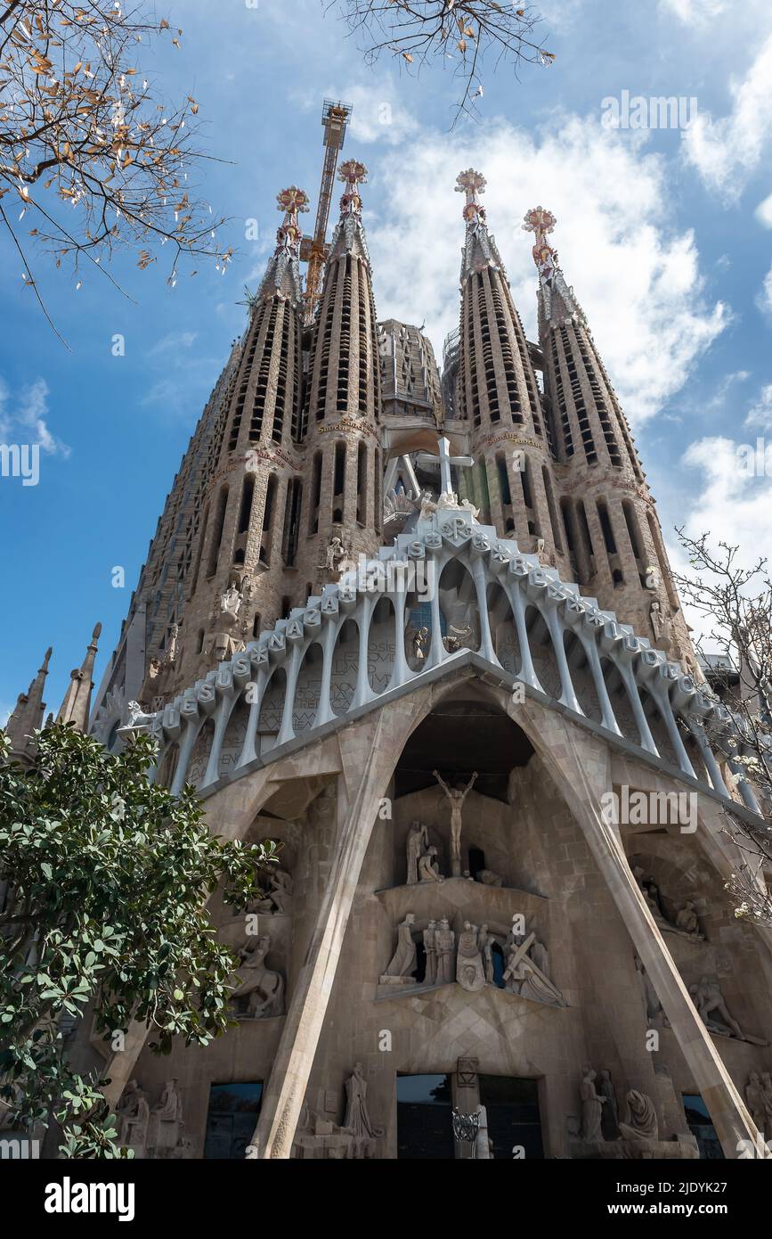 Holy Family Basilica - La Sagrada Familia in Barcelona, Spain Stock ...