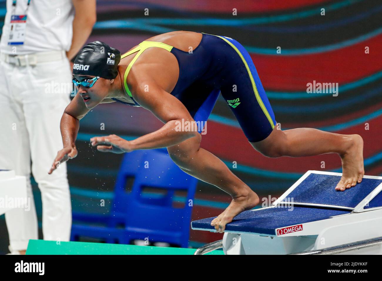 BUDAPEST, HUNGARY - JUNE 24: Vorleak Sok Vorleak of Cambodja competing at the Women 50m Free ...