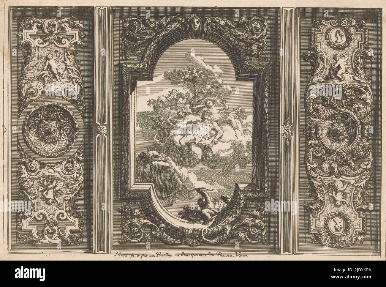 Ceiling with three vertical panels, Ceilings (series title), Ceiling ...