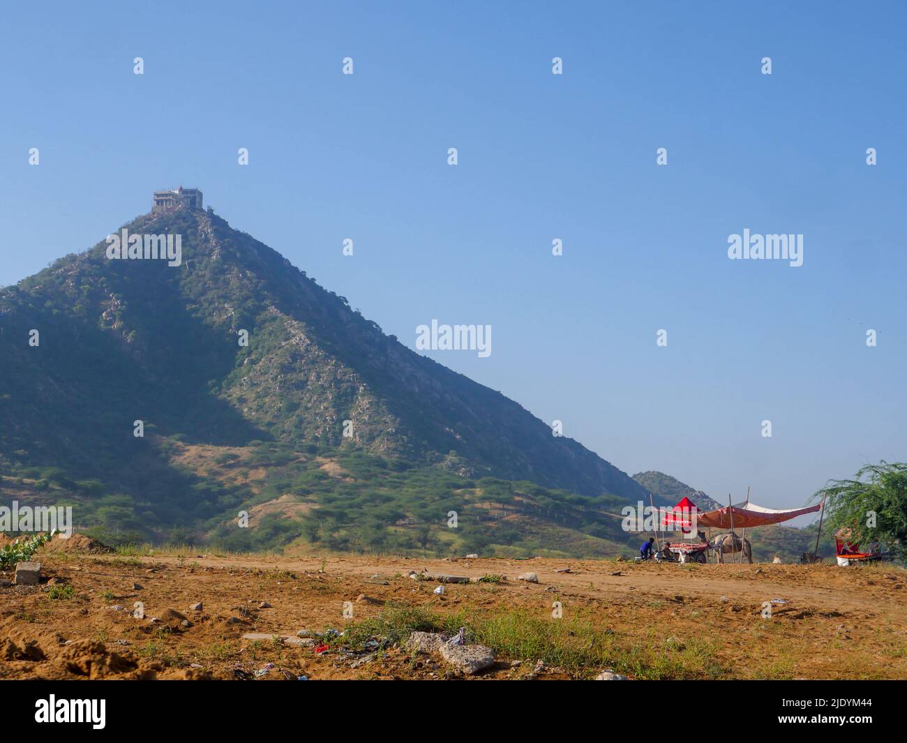 Mountain temple in India. pushkar Savitri Mata Temple mountain ...