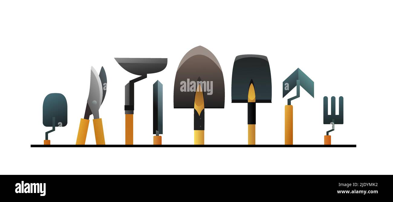 Agricultural rural garden tool. Logo and symbol logotype on line ...