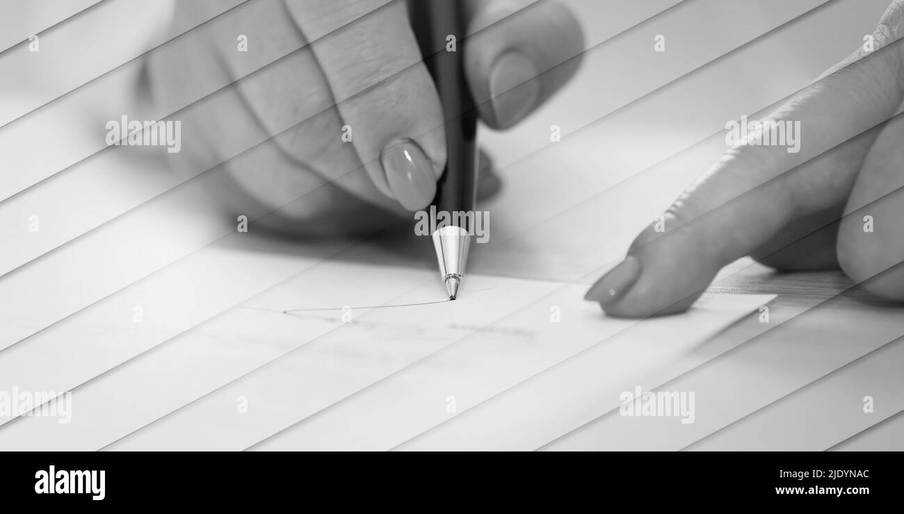 Signing document Black and White Stock Photos & Images - Alamy