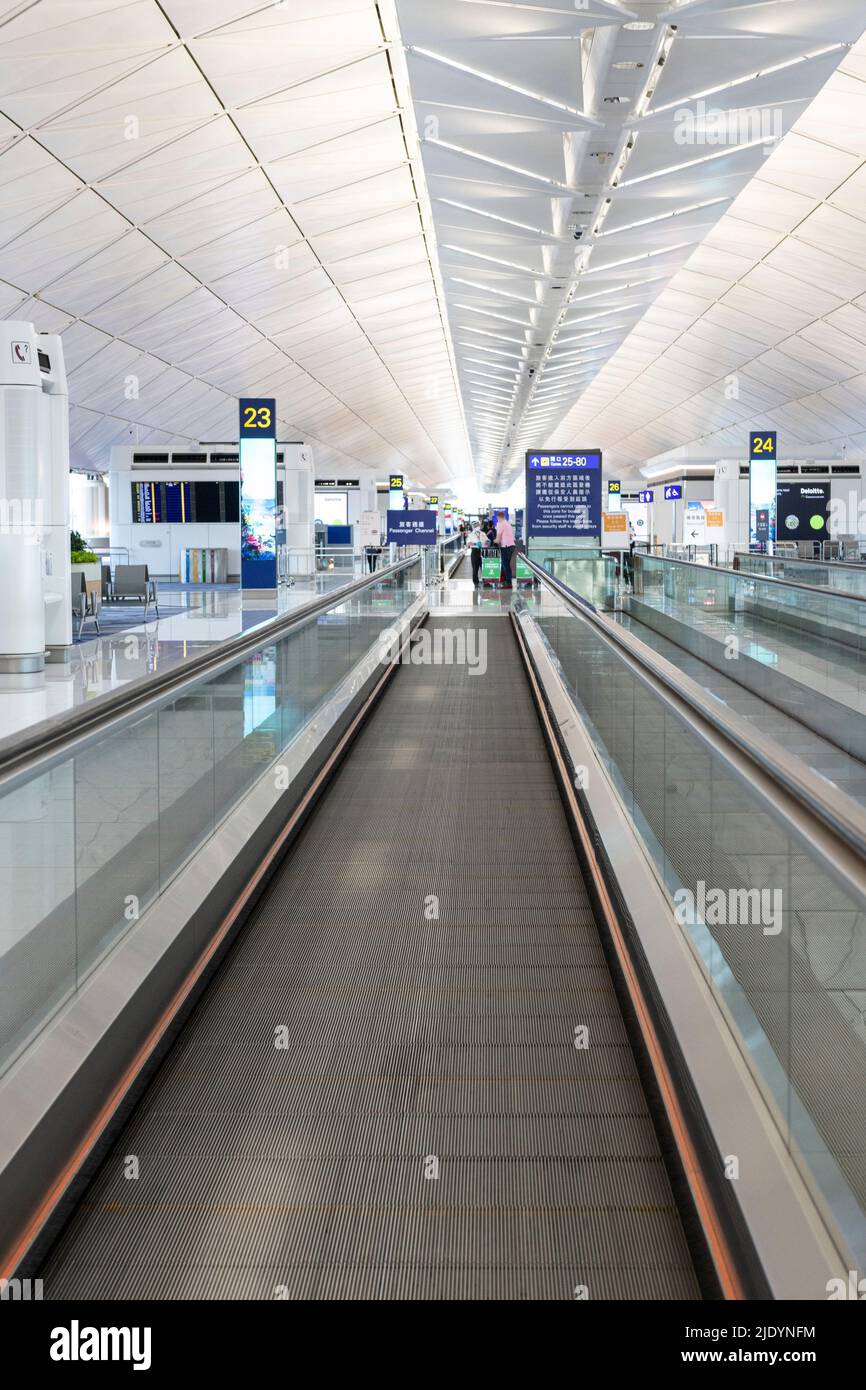 Hong kong international airport empty terminal airside hi-res stock ...
