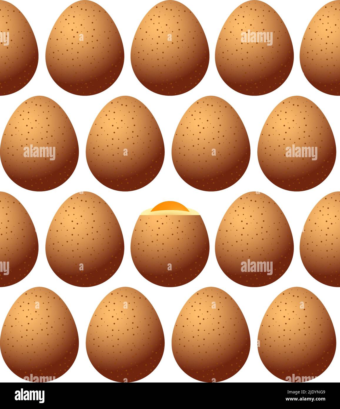 Chicken eggs brown with spots, symmetrically located. One egg is peeled ...