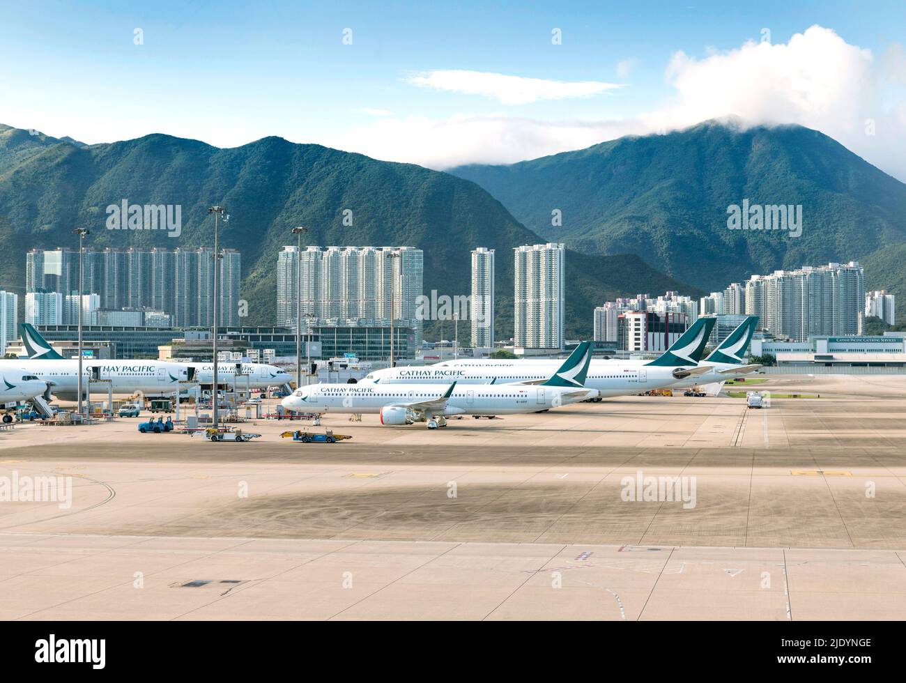Hong Kong international Airport tarmac. Cathay Pacific flight numbers ...