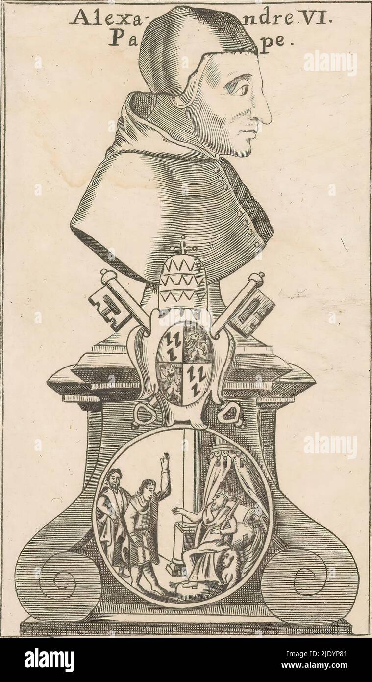 Portrait of Pope Adrian VI, Portrait of Pope Adrian VI. In the center ...