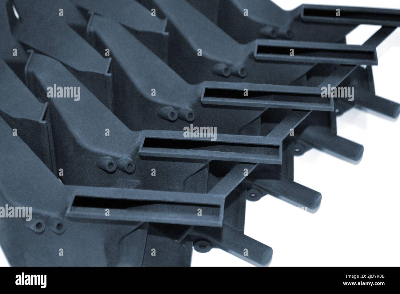 Models printed on 3D printer isolated on white background. Objects ...