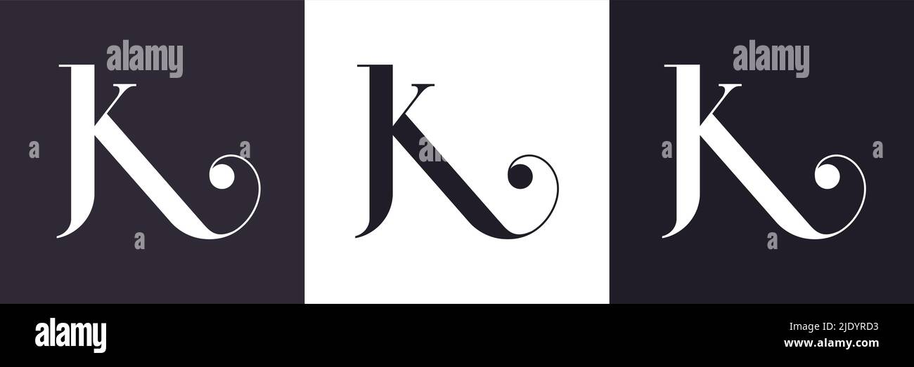 K letter monogram. Elegant luxury K logo. Calligraphic style. Corporate ...