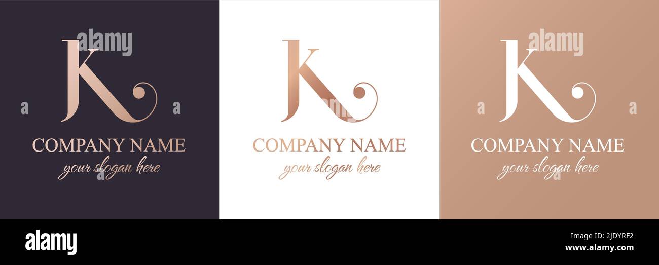 K letter monogram. Elegant luxury K logo. Calligraphic style. Corporate ...