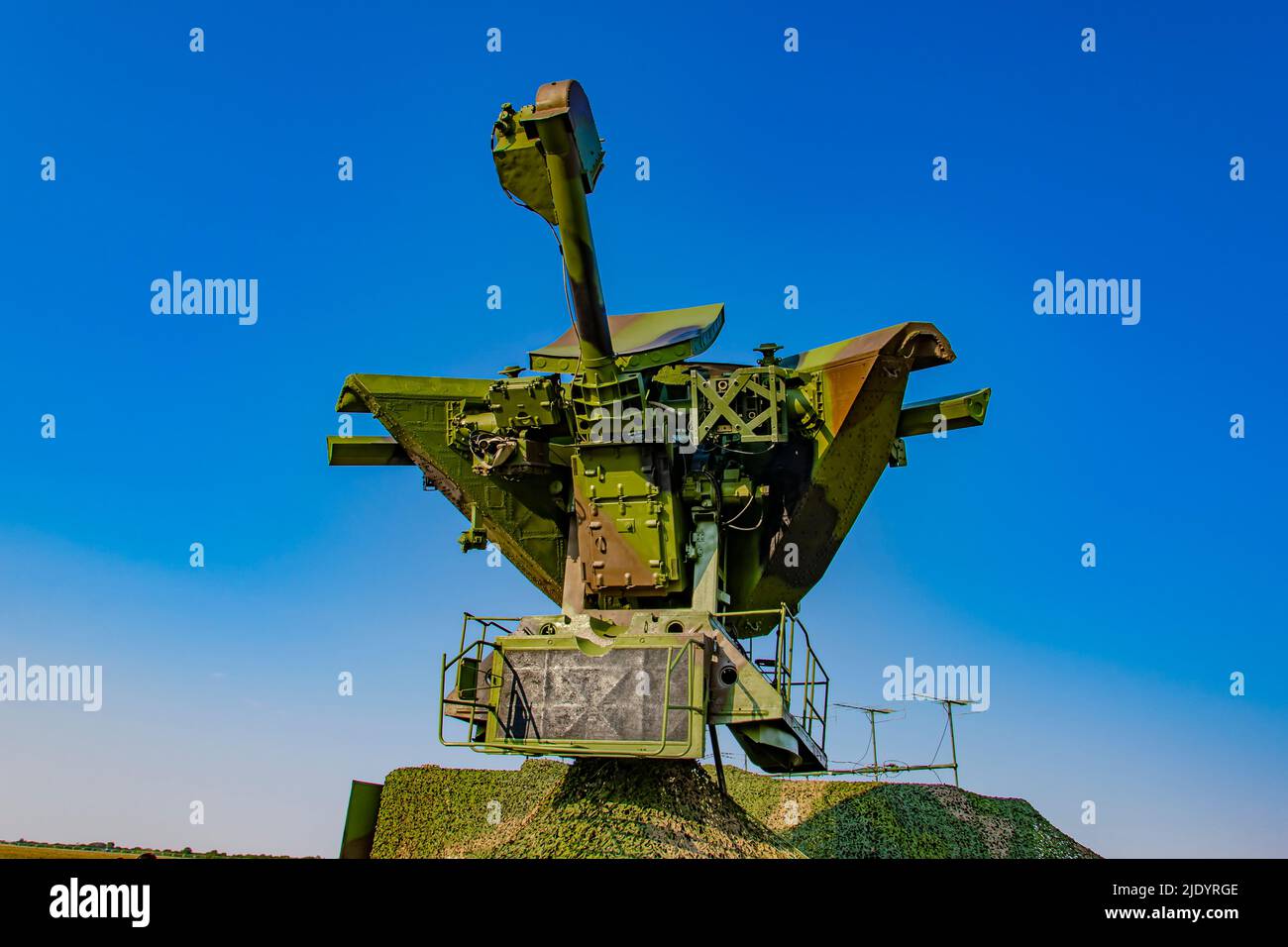 Belgrade, Serbia - Russian S-125 quadruple launcher radar system. This ...