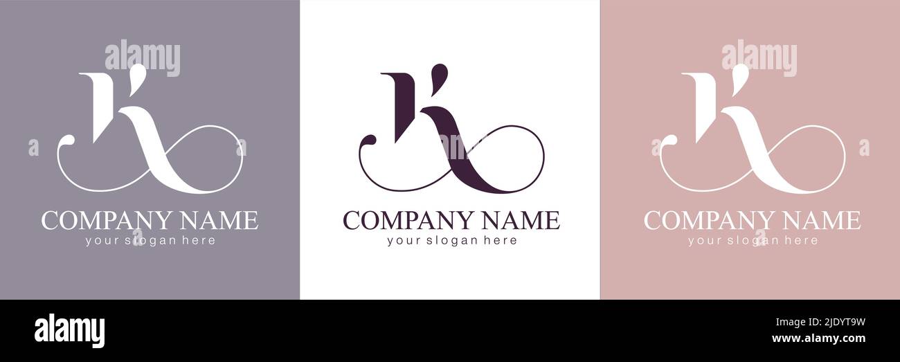 K letter monogram. Elegant luxury K logo. Calligraphic style. Corporate ...