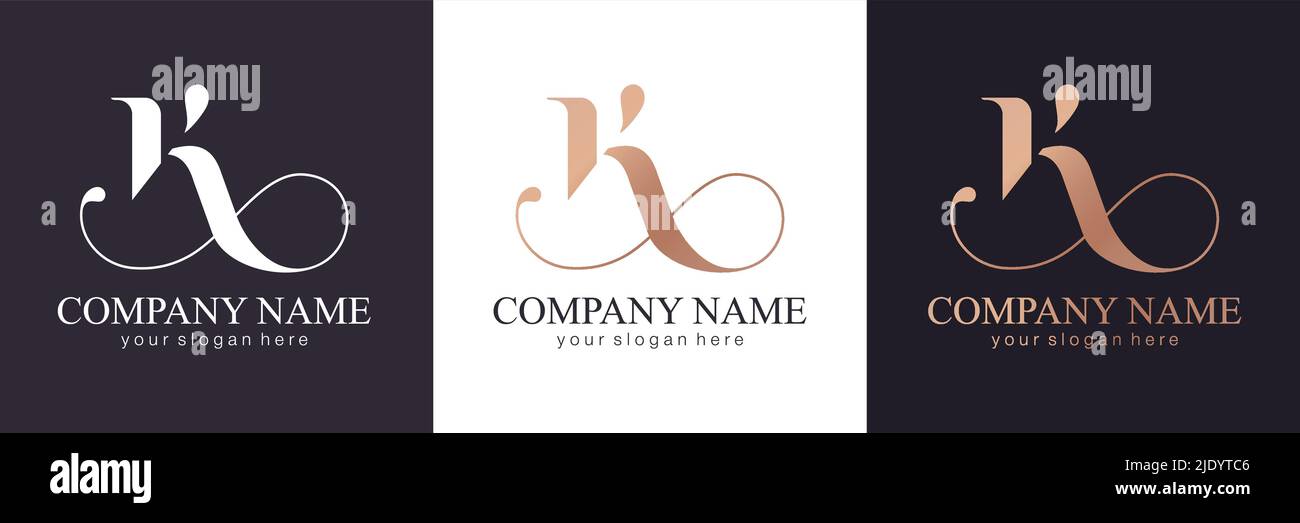 K letter monogram. Elegant luxury K logo. Calligraphic style. Corporate ...