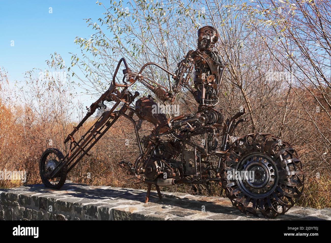 Kiev, Ukraine October 26, 2021: film studio "Victoria film", sculpture ...