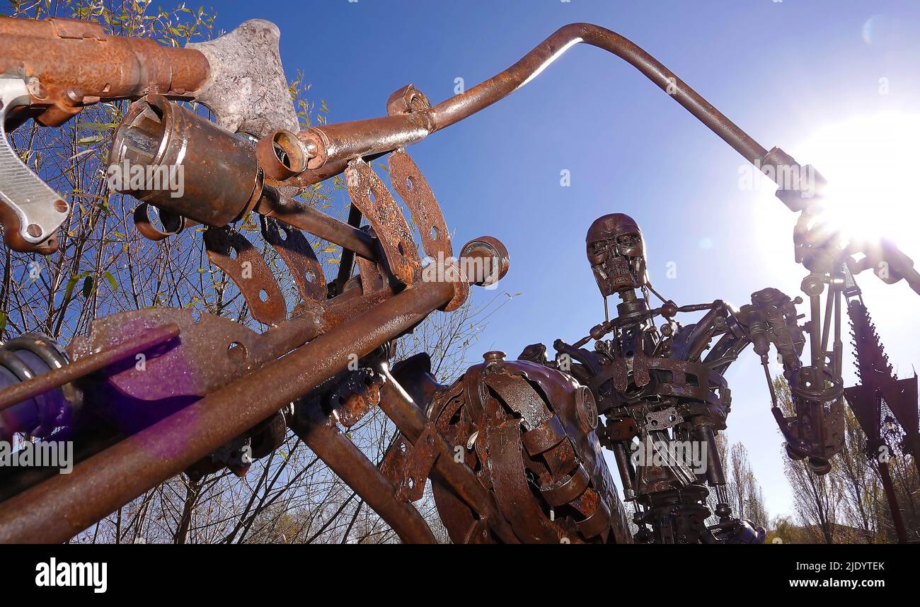 Kiev, Ukraine October 26, 2021: film studio "Victoria film", sculpture ...