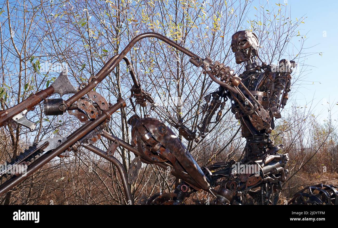 Kiev, Ukraine October 26, 2021: film studio "Victoria film", sculpture ...