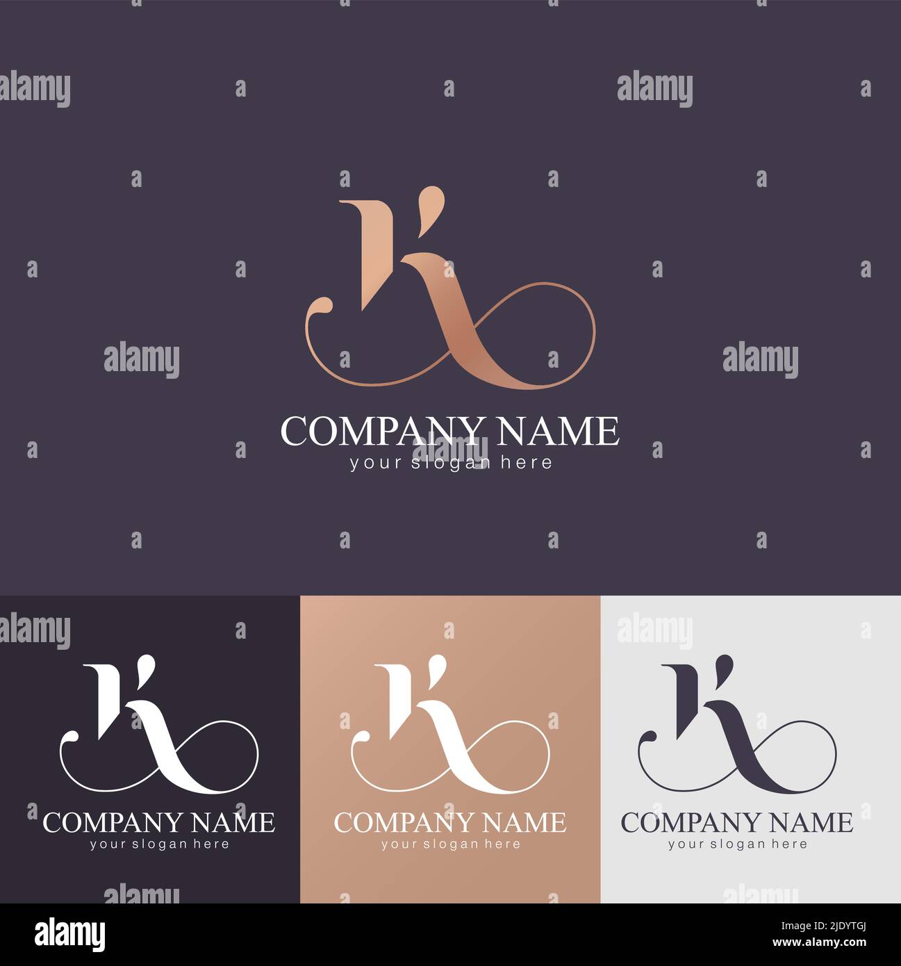 K letter monogram. Elegant luxury K logo. Calligraphic style. Corporate ...