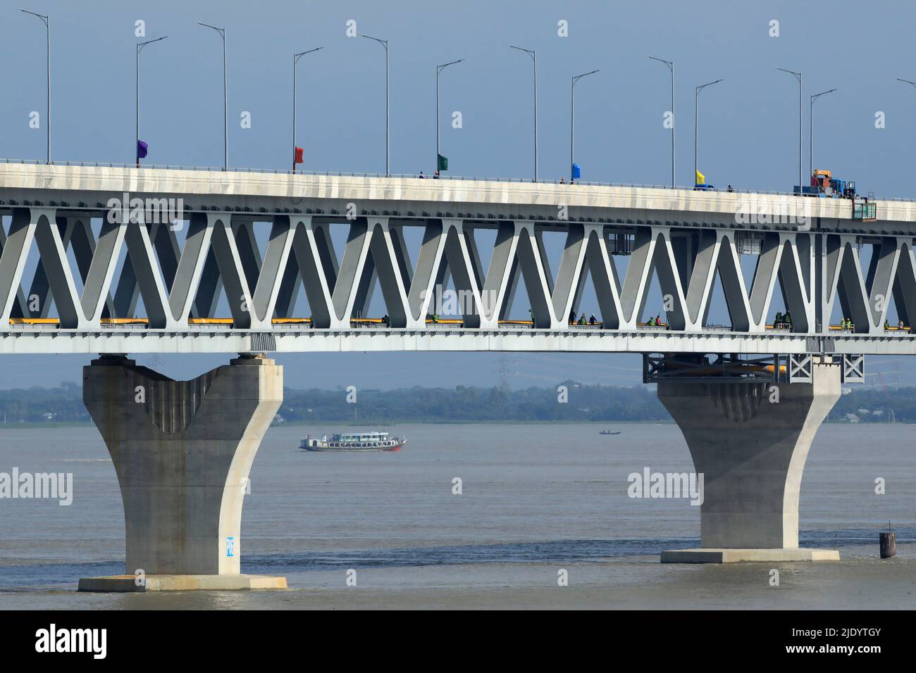 Closer view of the Padma bridge at Munshiganj area in Dhaka. The Padma ...