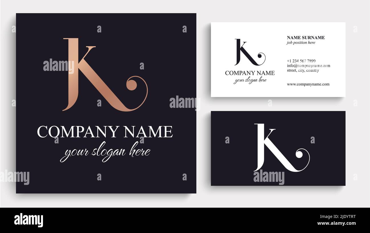 K letter monogram. Elegant luxury K logo. Calligraphic style. Corporate ...