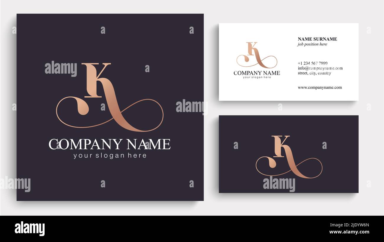 K letter monogram. Elegant luxury K logo. Calligraphic style. Corporate ...