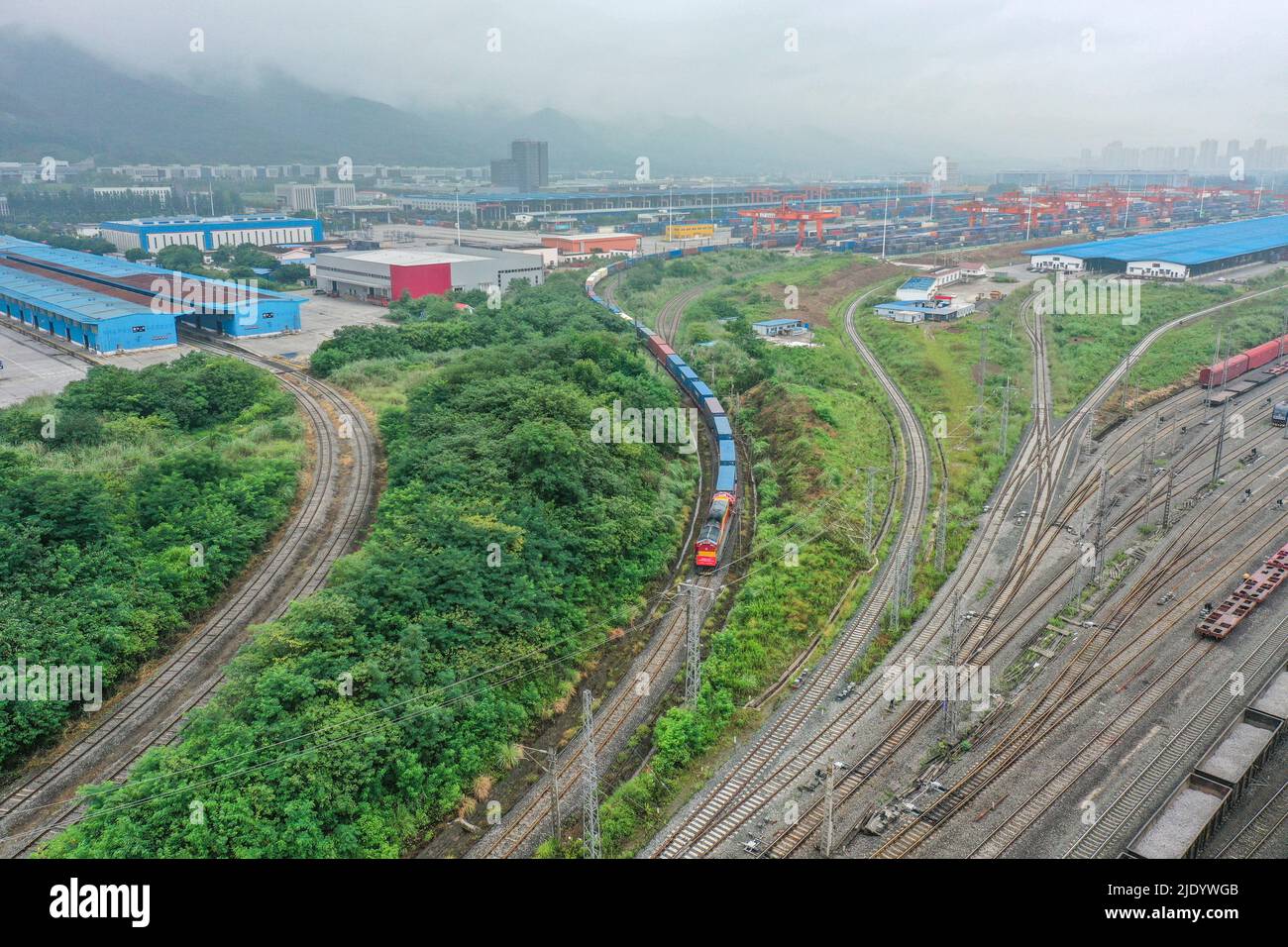Chongqing June 24 2022 Xinhua Aerial Photo Taken On June 23