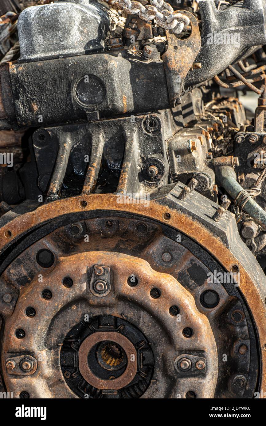 Old engine with rusty parts Stock Photo - Alamy