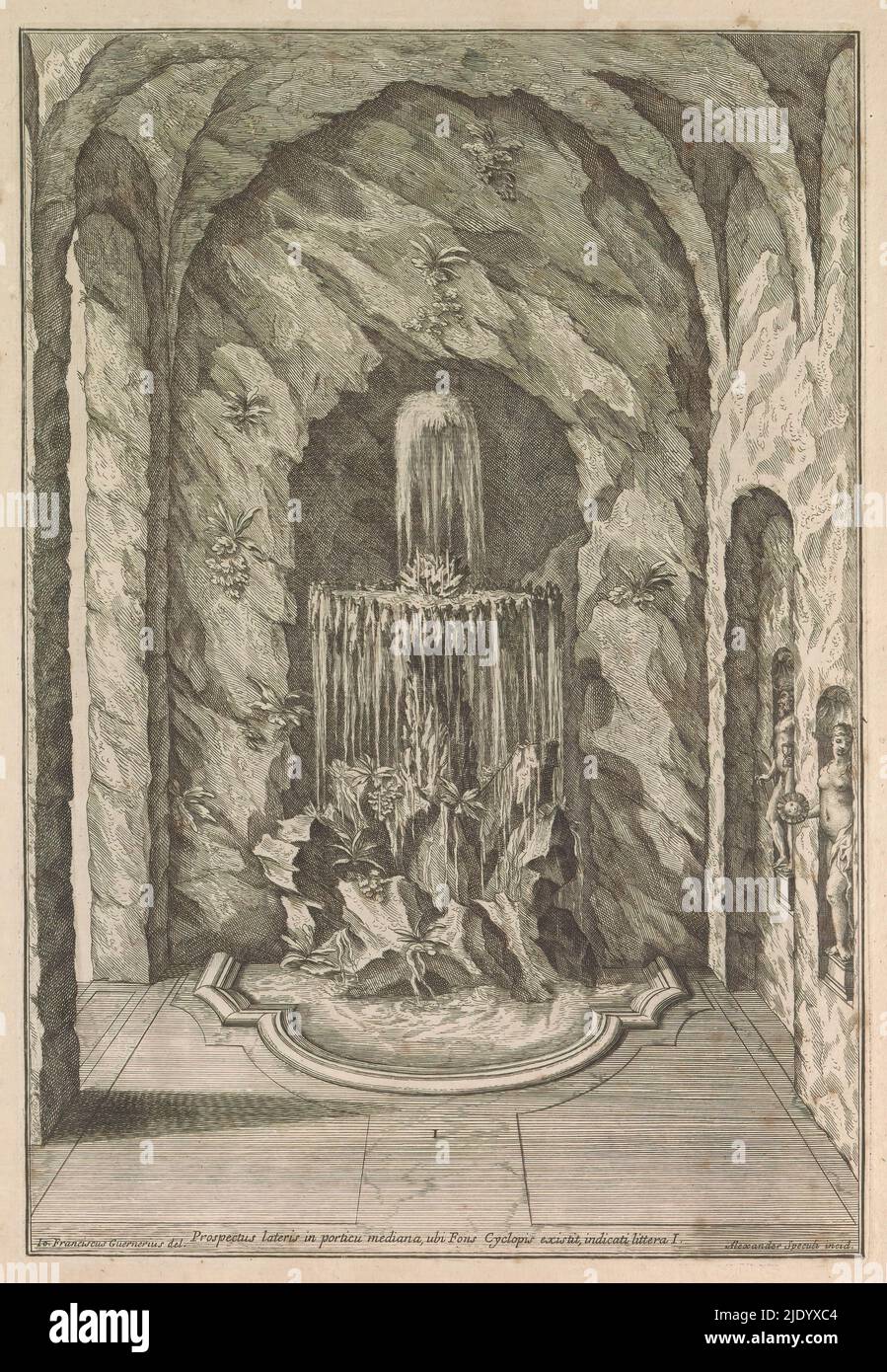 Fountain in a grotto at Karlsberg, Prospectus lateris in porticu ...