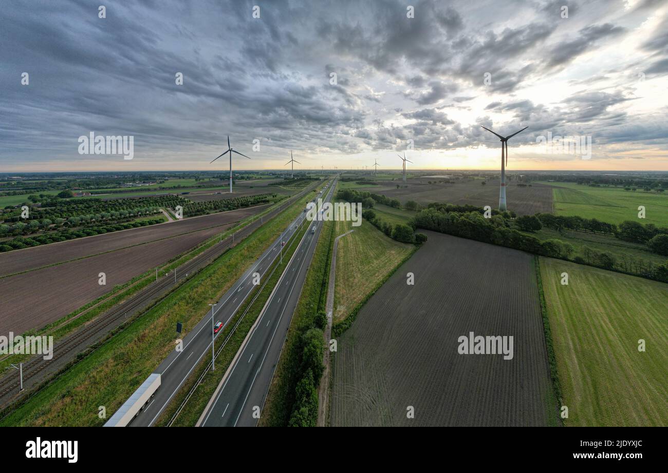 Brecht, Belgium, 16th of may, 2022, Motorway with cars and trucks in ...