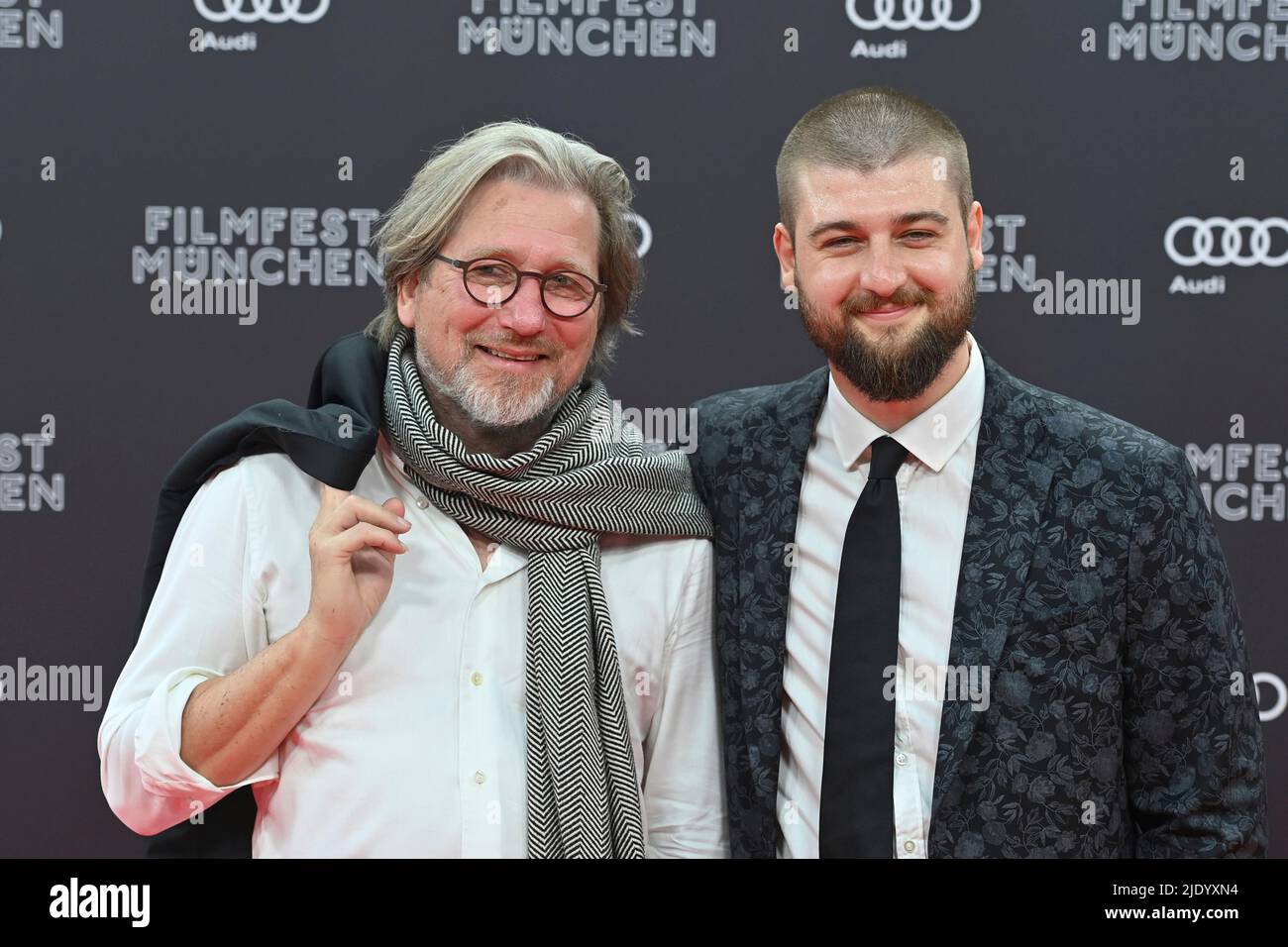 Munich, Deutschland. 23rd June, 2022. Michael FITZ (actor), with son ...