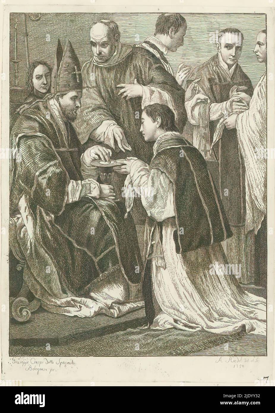 The priestly ordination, Seven sacraments (series title), print maker ...