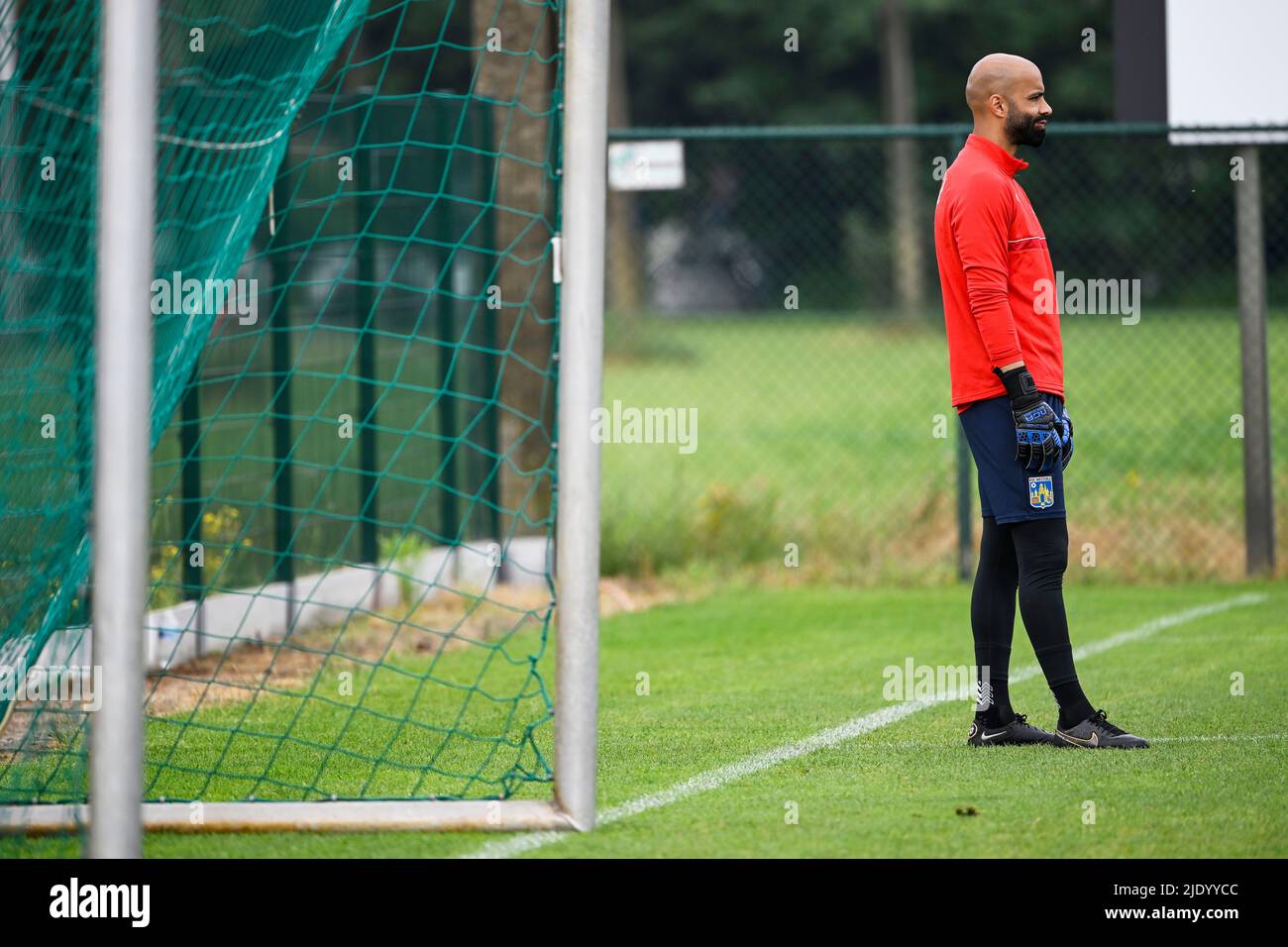 Westerlo's goalkeeper Sinan Bolat pictured during a training session of ...