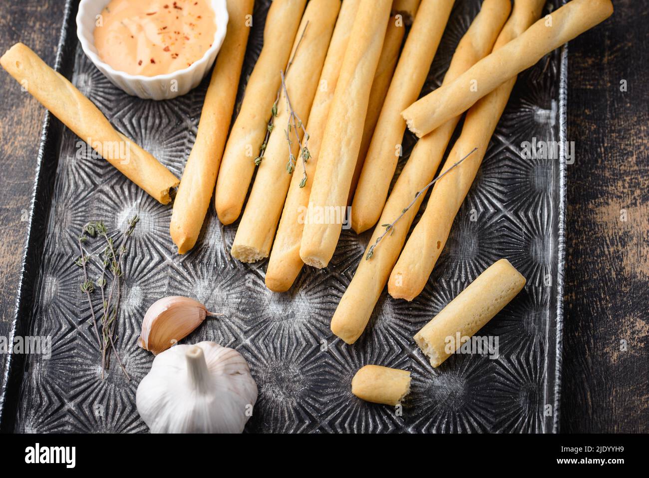 Italian grissini, traditional appetizer breadstick Stock Photo - Alamy