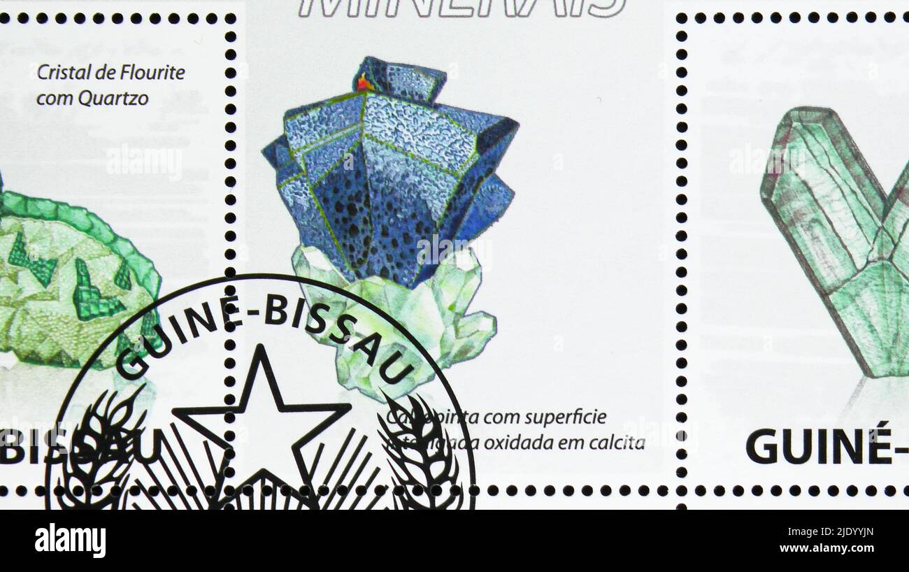 MOSCOW, RUSSIA - JUNE 17, 2022: Postage stamp printed in Guinea-Bissau ...