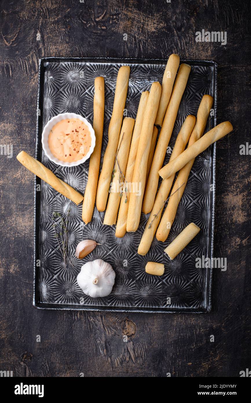 Italian grissini, traditional appetizer breadstick Stock Photo - Alamy