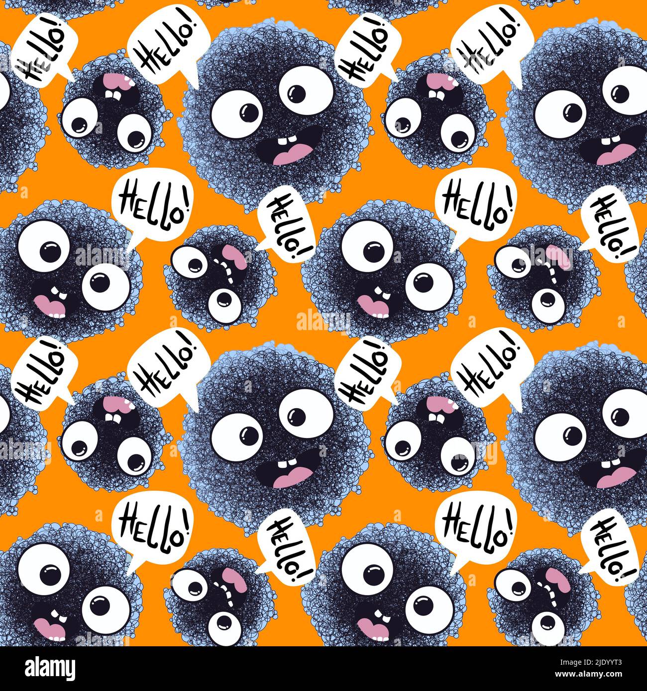 Cartoon seamless foam monster pattern for fabrics and packaging and ...