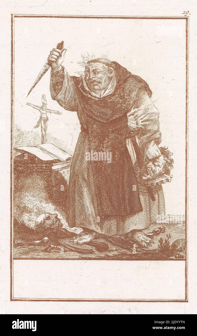 Monk with dagger in his hand, Abuses of the Catholic Clergy (series ...