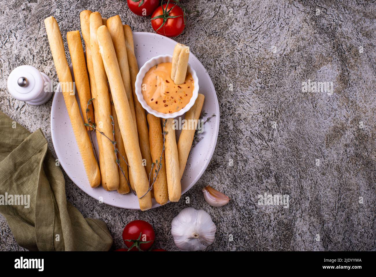 Italian grissini, traditional appetizer breadstick Stock Photo - Alamy