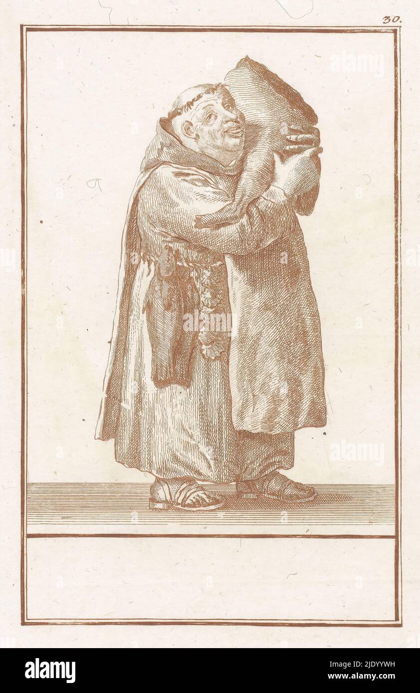 Fat monk, carrying foodstuffs, Abuses of the Catholic Clergy (series ...