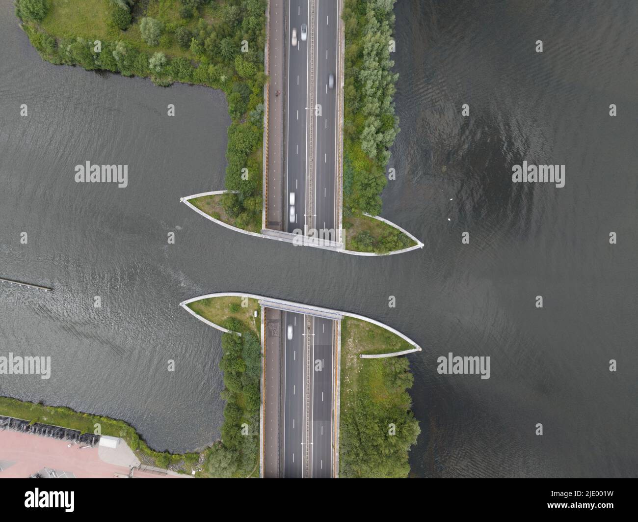 Aqueduct Veluwemeer near Harderwijk transport asphalt motorway road for ...