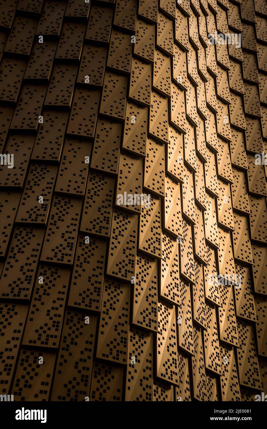 3 Broadgate, London. Contemporary design space clad in perforated ...