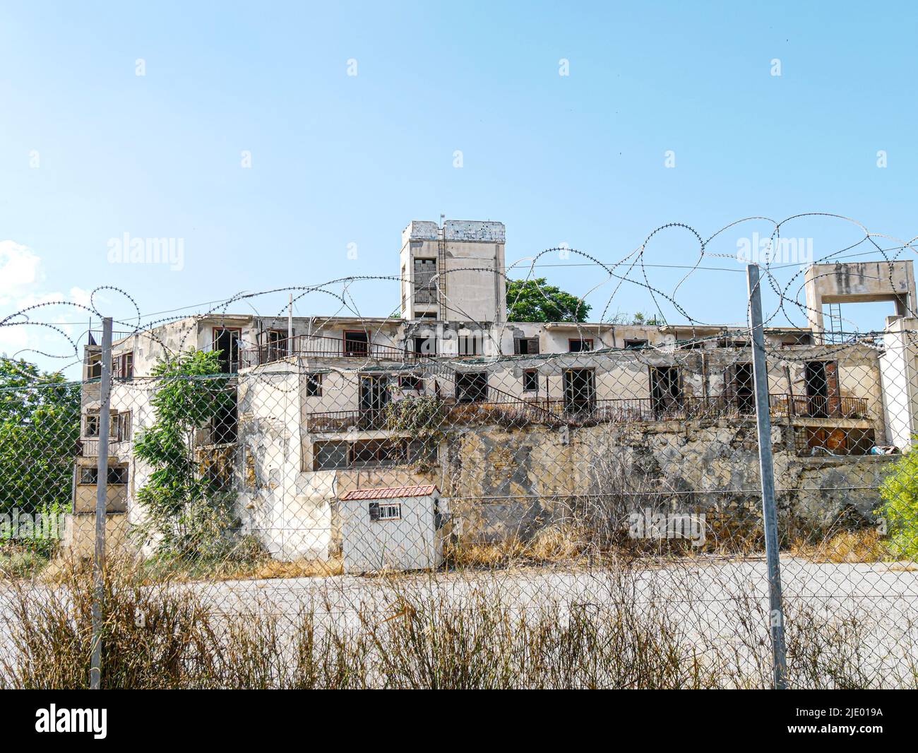 Abandoned Building lying in the UN Buffer Zone in Nicosia, Cyprus Stock ...